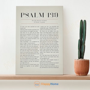 Psalm 139 Bible Verse Wall Art for the Director of Music Scripture ...
