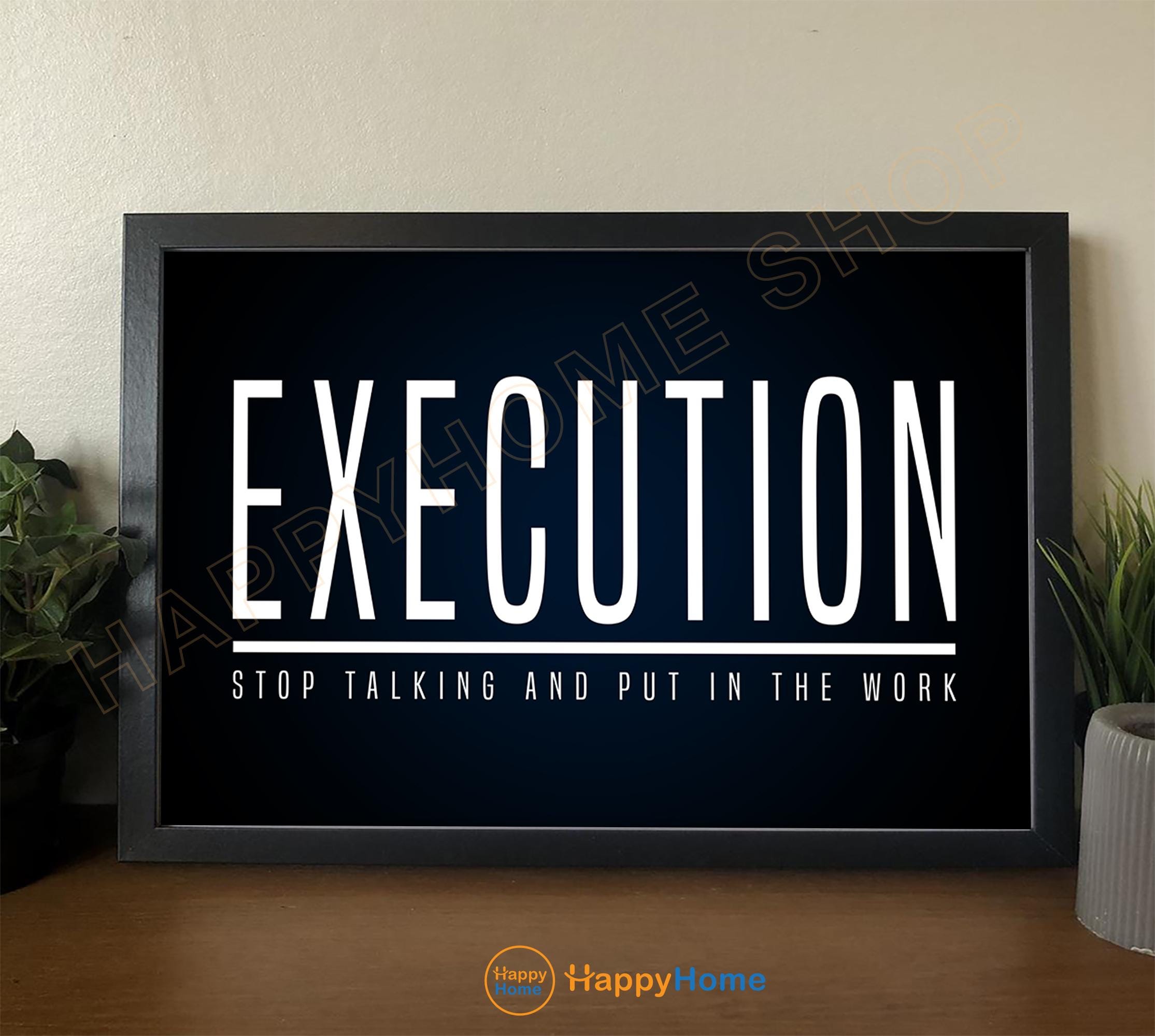 Execution Definition Motivational Wall Art Inspirational Wall Art ...