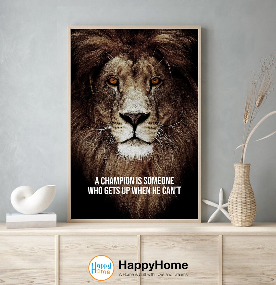 Lion Poster Motivational Inspiration Quotes Wall Art A - Etsy