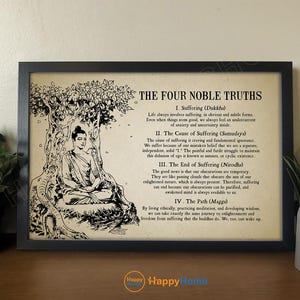 The Four Noble Truths Buddhist Wall Art Buddha Zen Quotes Spiritual ...
