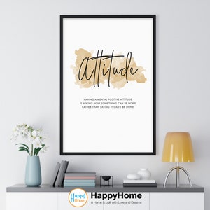 Attitude Definition Poster Motivational Wall Art | Inspirational Wall ...