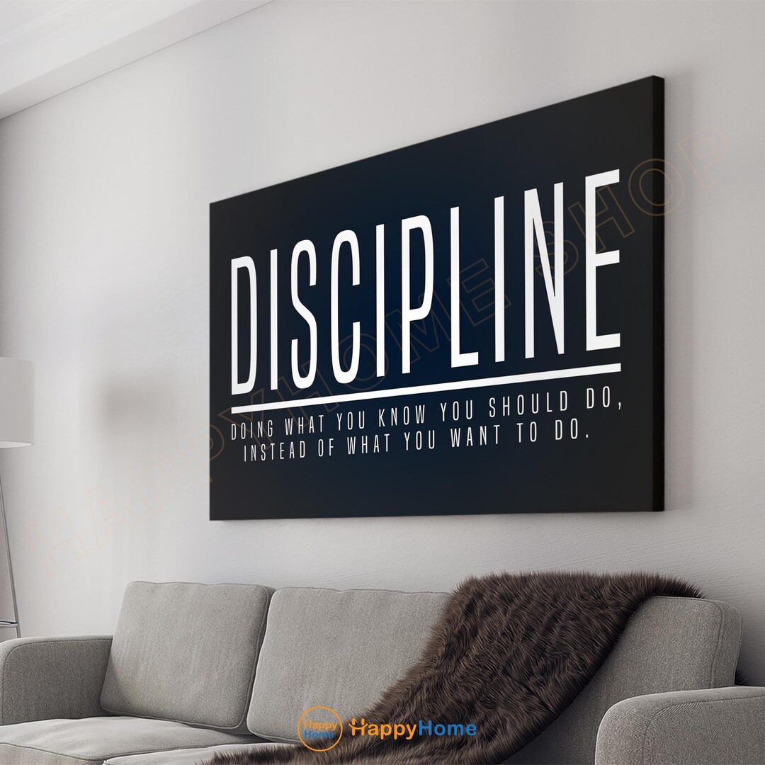 Discipline Definition Motivational Wall Art Inspirational Wall Art ...