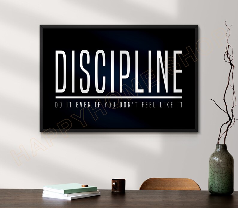 Discipline Definition Motivational Wall Art Inspirational - Etsy