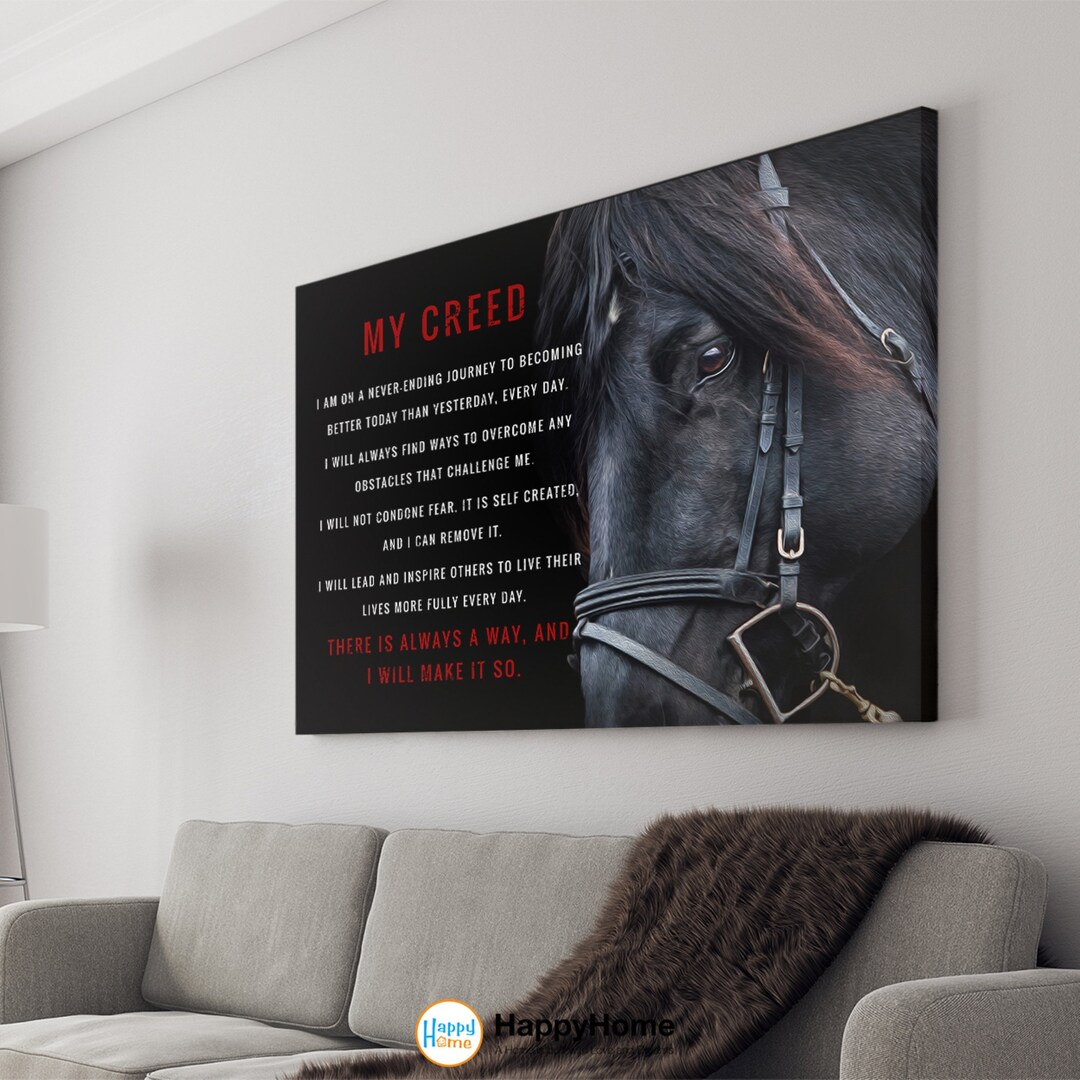 Horse Poster Motivational Inspiration Quotes Wall Art - My Creed ...