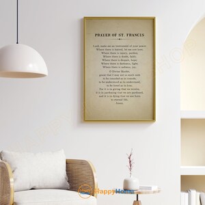 Prayer of St. Francis of Assisi Wall Art Prayer for Peace Bible Verse ...