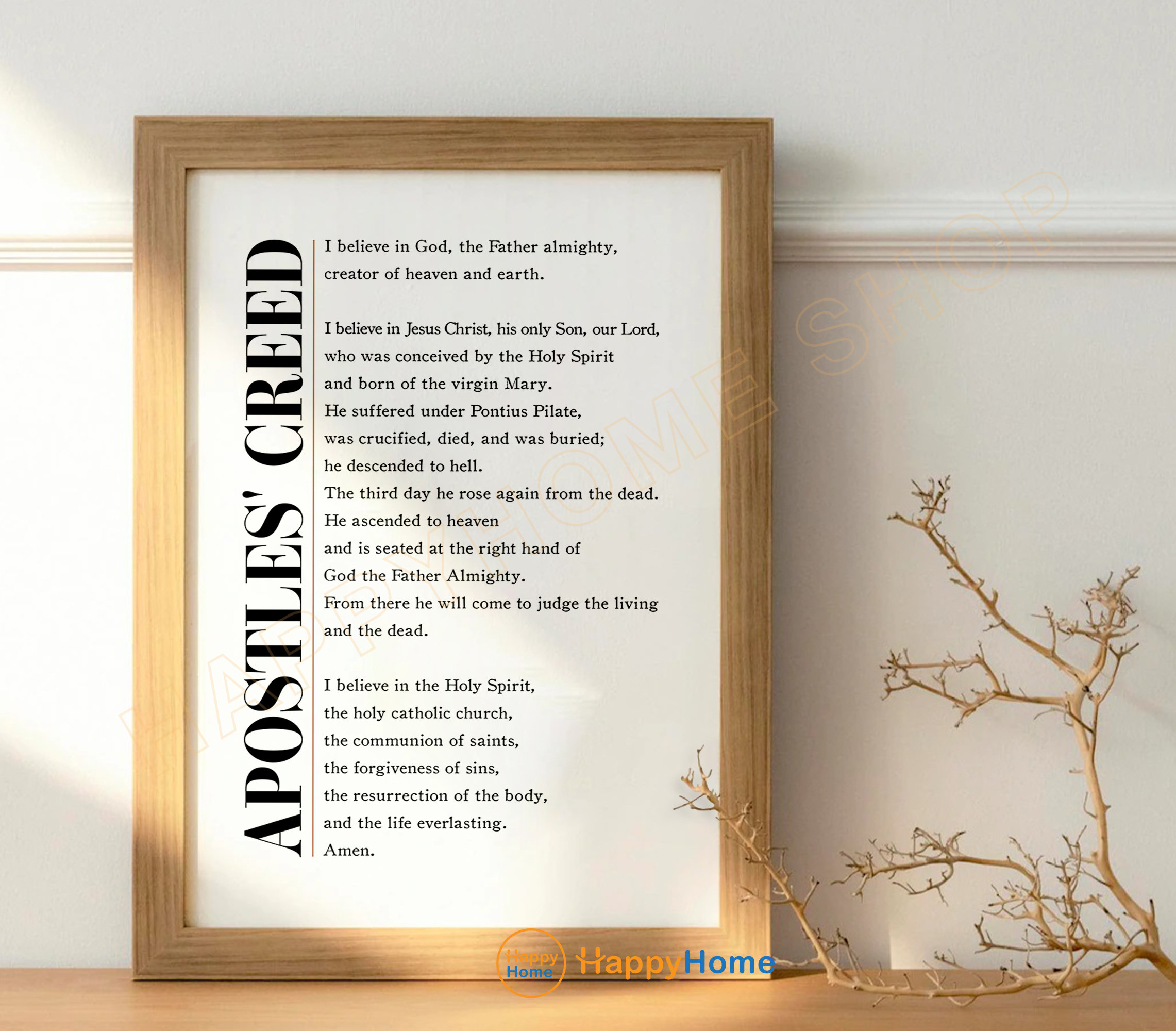 The Apostles' Creed Wall Art Bible Verse Prayer Wall Art - Etsy