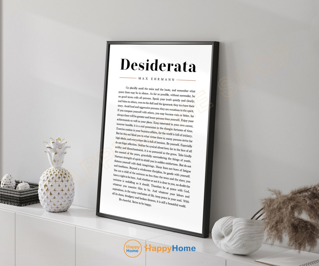 Desiderata Wall Art Max Ehrmann Poem Prints Graduation Gift Literary ...