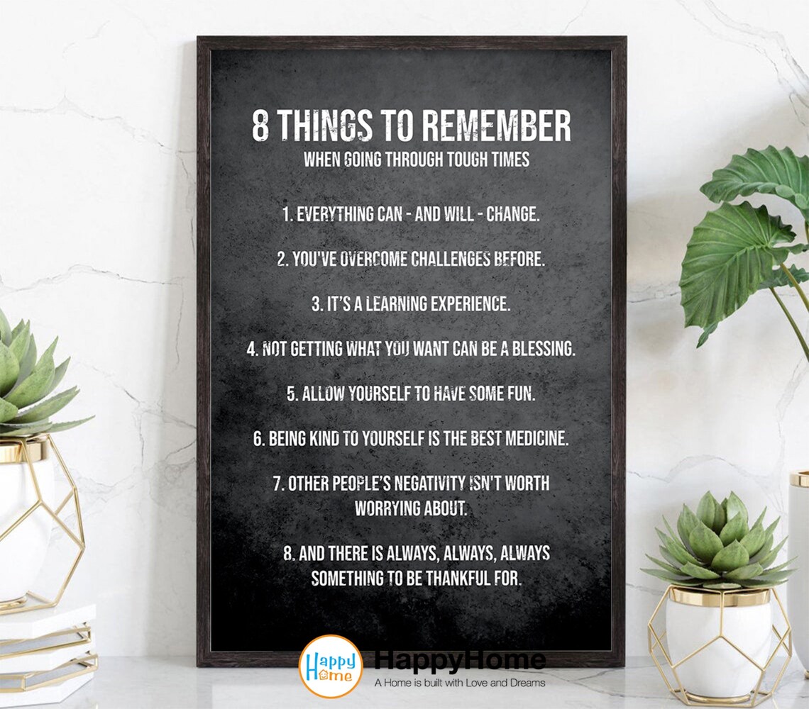 8 Things to Remember Motivational Inspirational Wall Art Ver. - Etsy