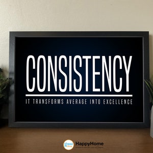Consistency Definition Motivational Wall Art | Inspirational Wall Art ...