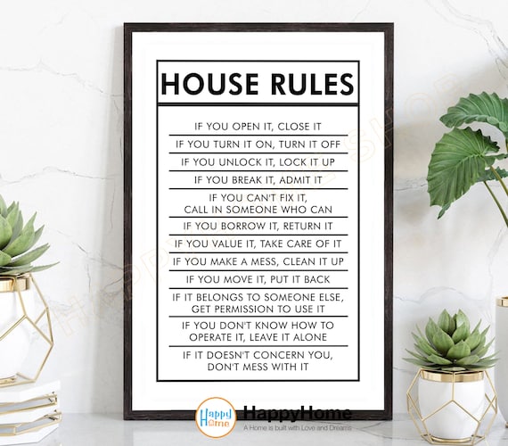 Family Rules Wall Plaque Christian Family Rules Canvas Wall Art