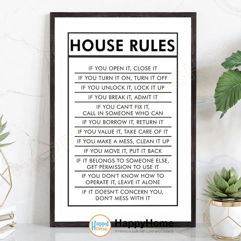 House Rules Art - Etsy