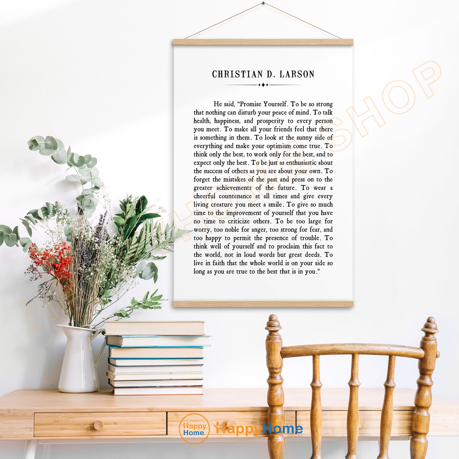Christian D. Larson Quotes Wall Art Promise Yourself Motivational ...