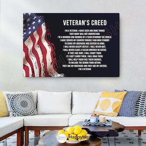 Veteran's Creed Wall Art I'm A Veteran America Veterans Day Gift ...