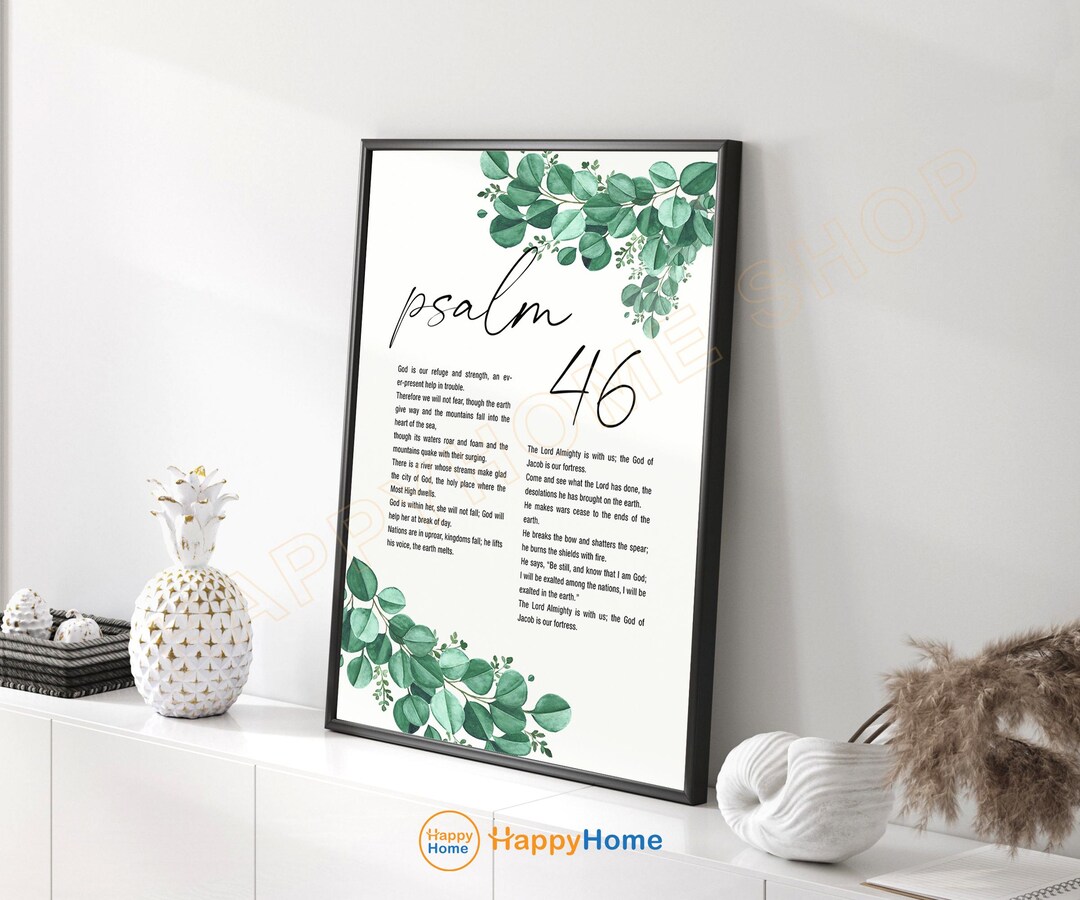 Psalm 46 NIV Bible Verse Wall Art Be Still and Know That I Am God ...