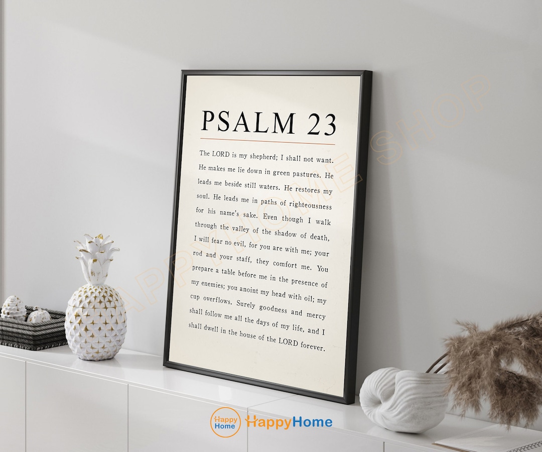 Psalm 23 ESV the Lord is My Shepherd Bible Verse Wall Art Scripture ...