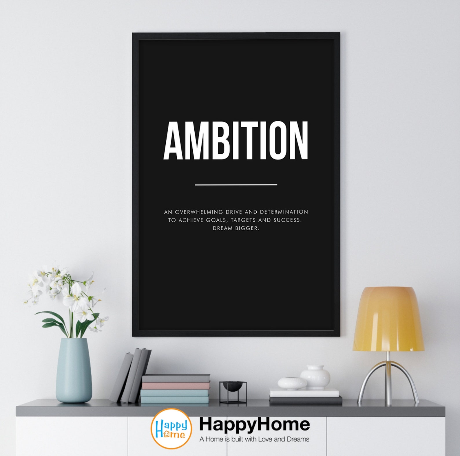 Ambition Definition Poster Motivational Wall Art - Etsy