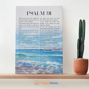 Psalm 91 NLT Bible Verse Wall Art Psalm 91 New Living Translation ...