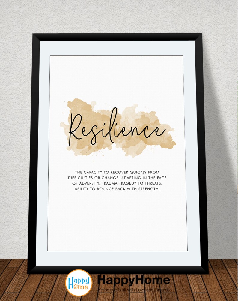 Resilience Definition Poster Motivational Wall Art - Etsy