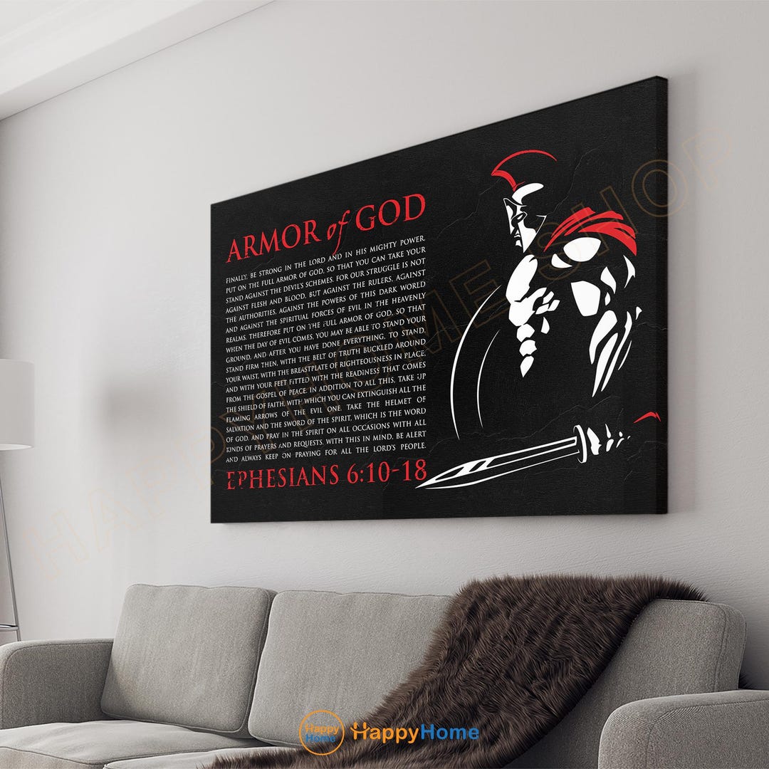 The Armor of God Wall Art Ephesians 6:10-18 NIV Bible Verse Scripture ...