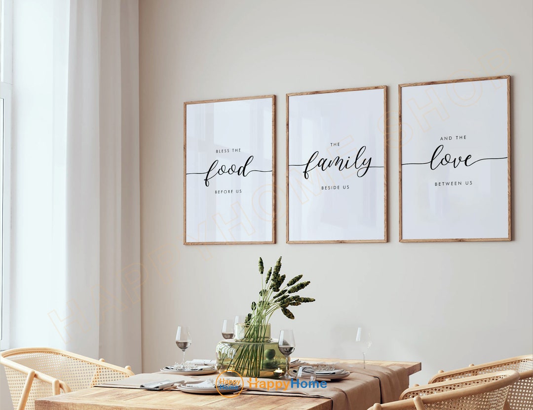 Dining Room Decor Bless the Food Before Us Kitchen Wall Signs Dining ...