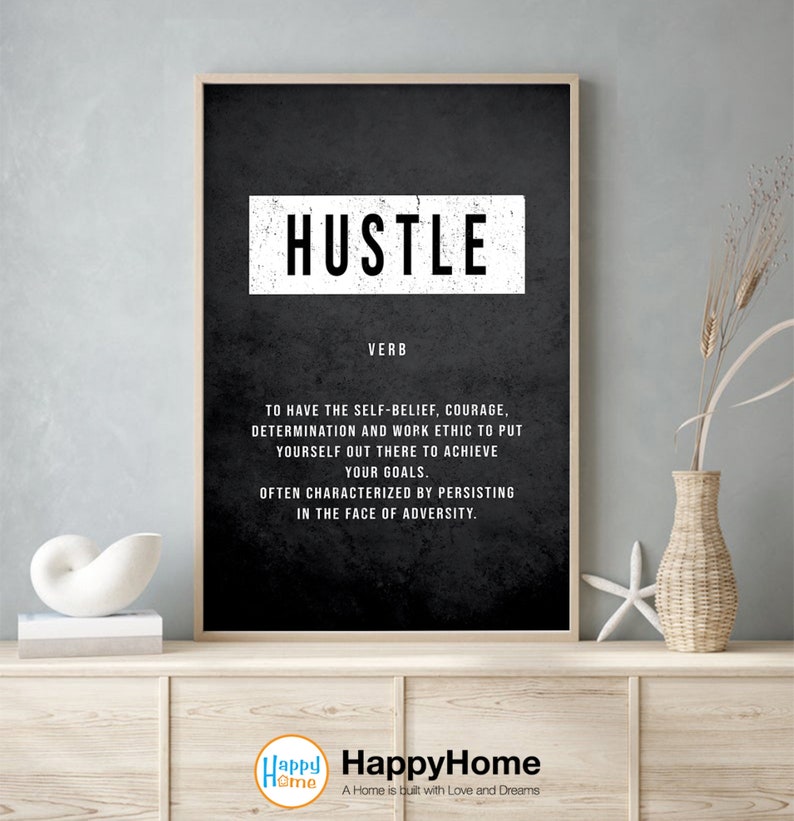 Hustle Wall Art Motivational Wall Art Poster Inspirational - Etsy