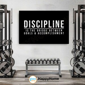 Discipline Definition Wall Art Workout Room Decor Gym Poster Fitness ...