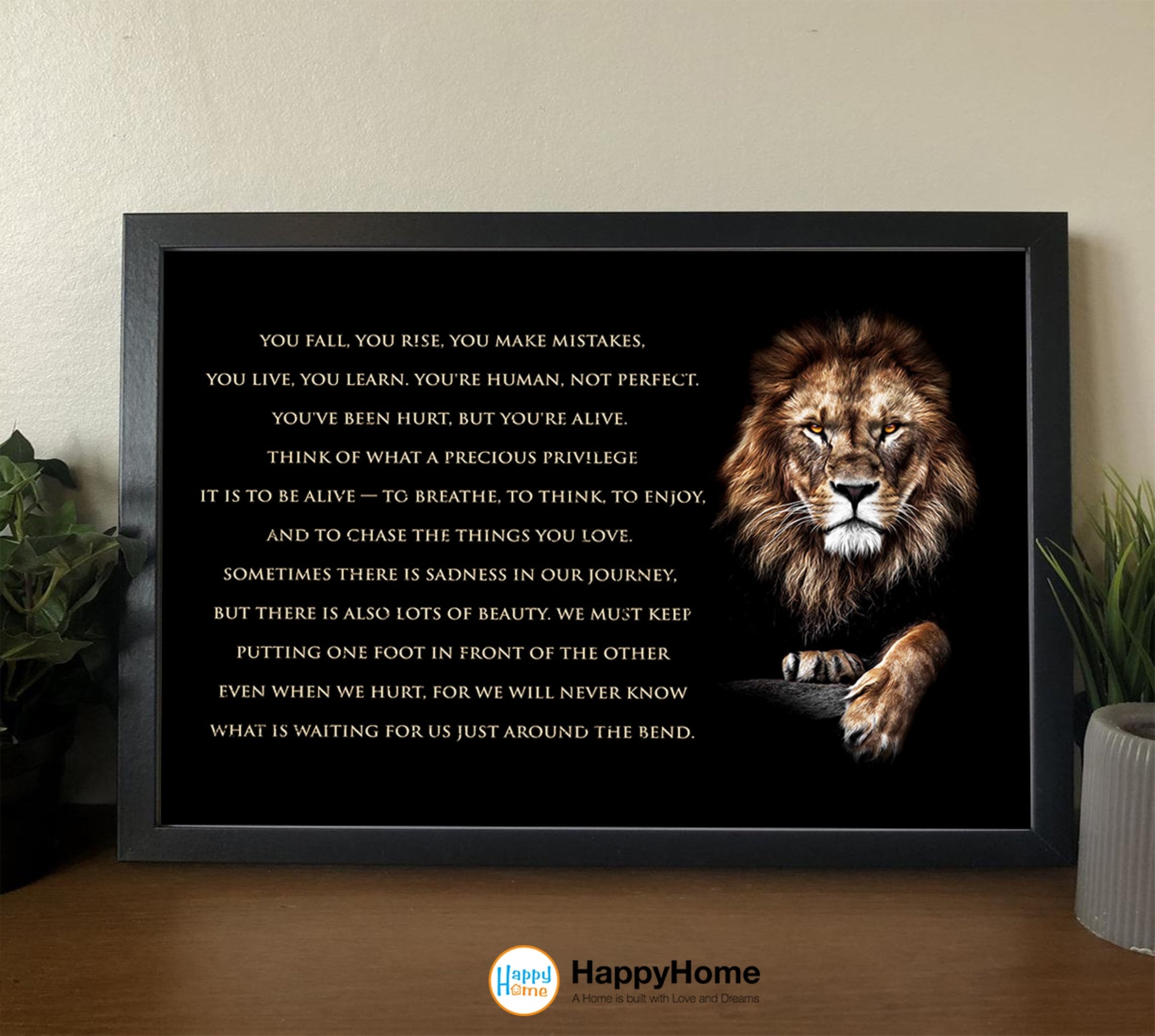 Lion Wall Art You Are Human Not Perfect Inspirational Wall - Etsy