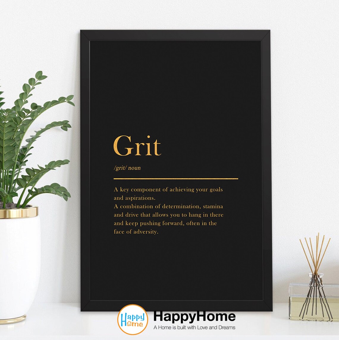 Grit Definition Poster Motivational Wall Art Inspirational - Etsy