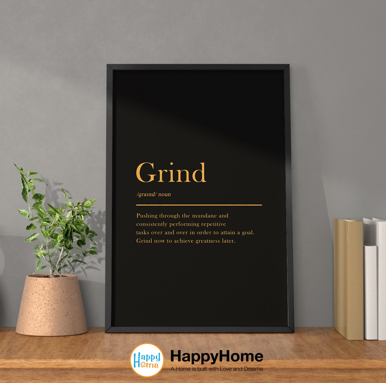 Grind Definition Poster Motivational Wall Art Inspirational - Etsy