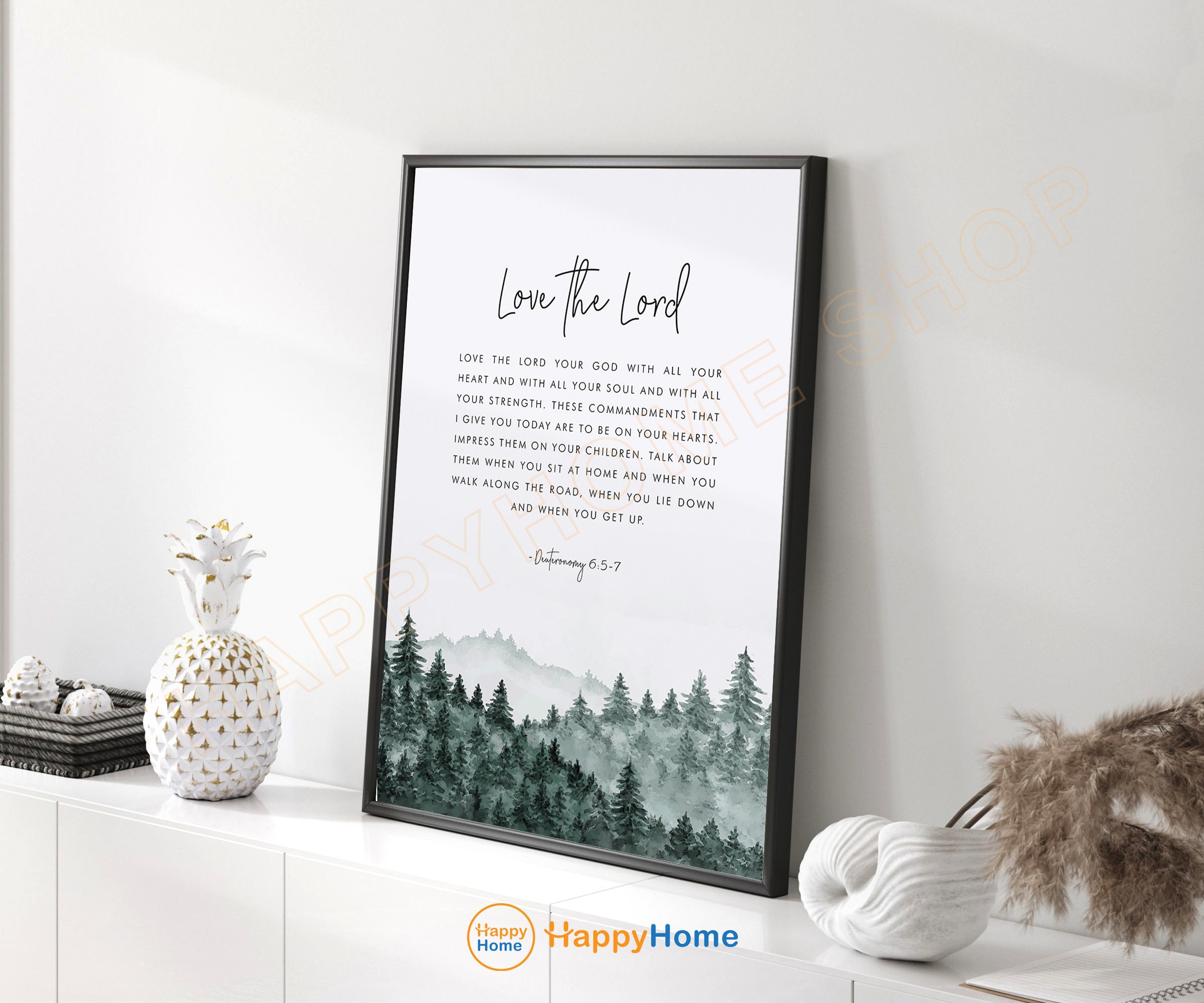 Deuteronomy 6:5-7 Wall Art Bible Verse Love the Lord Your God - Etsy