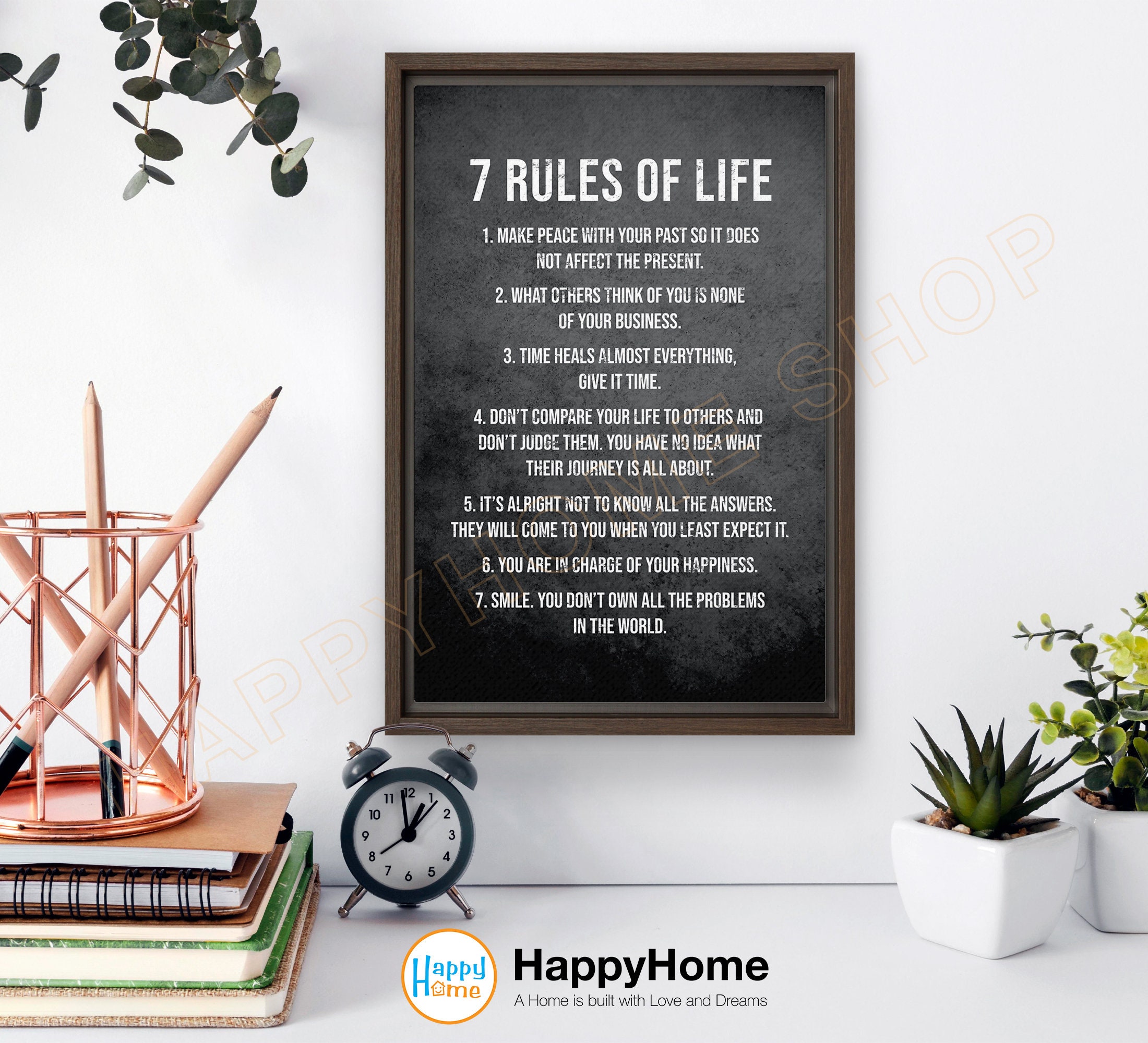 7 Rules of Life Motivational Inspirational Wall Art Ver. 2 ...