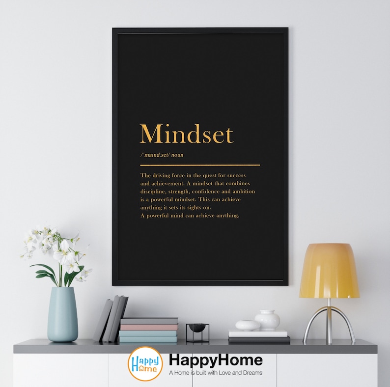 Mindset Definition Wall Art Motivational Wall Art - Etsy
