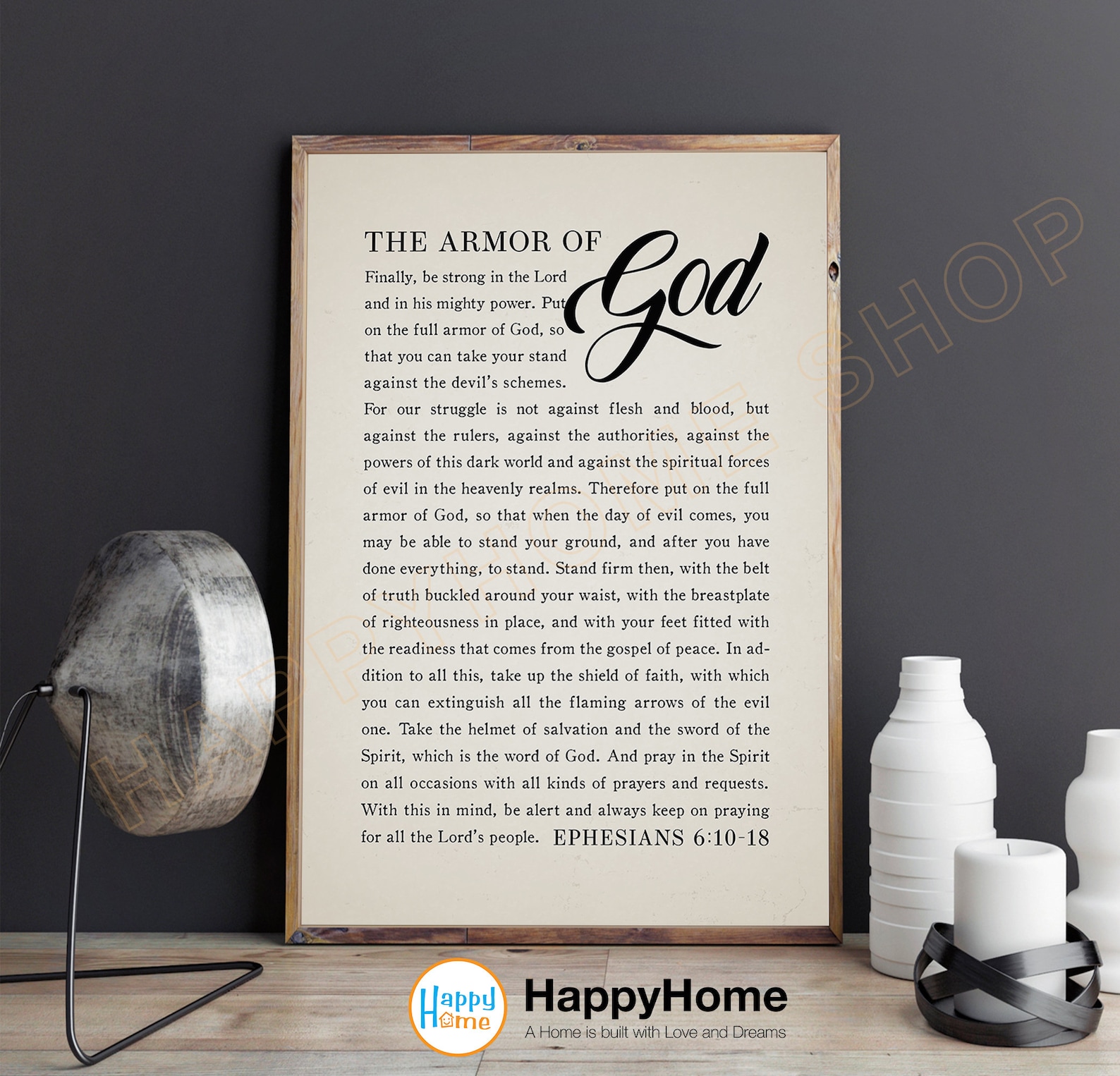 The Armor of God Ephesians 6:10-18 NIV Bible Verse Wall Art Scripture ...