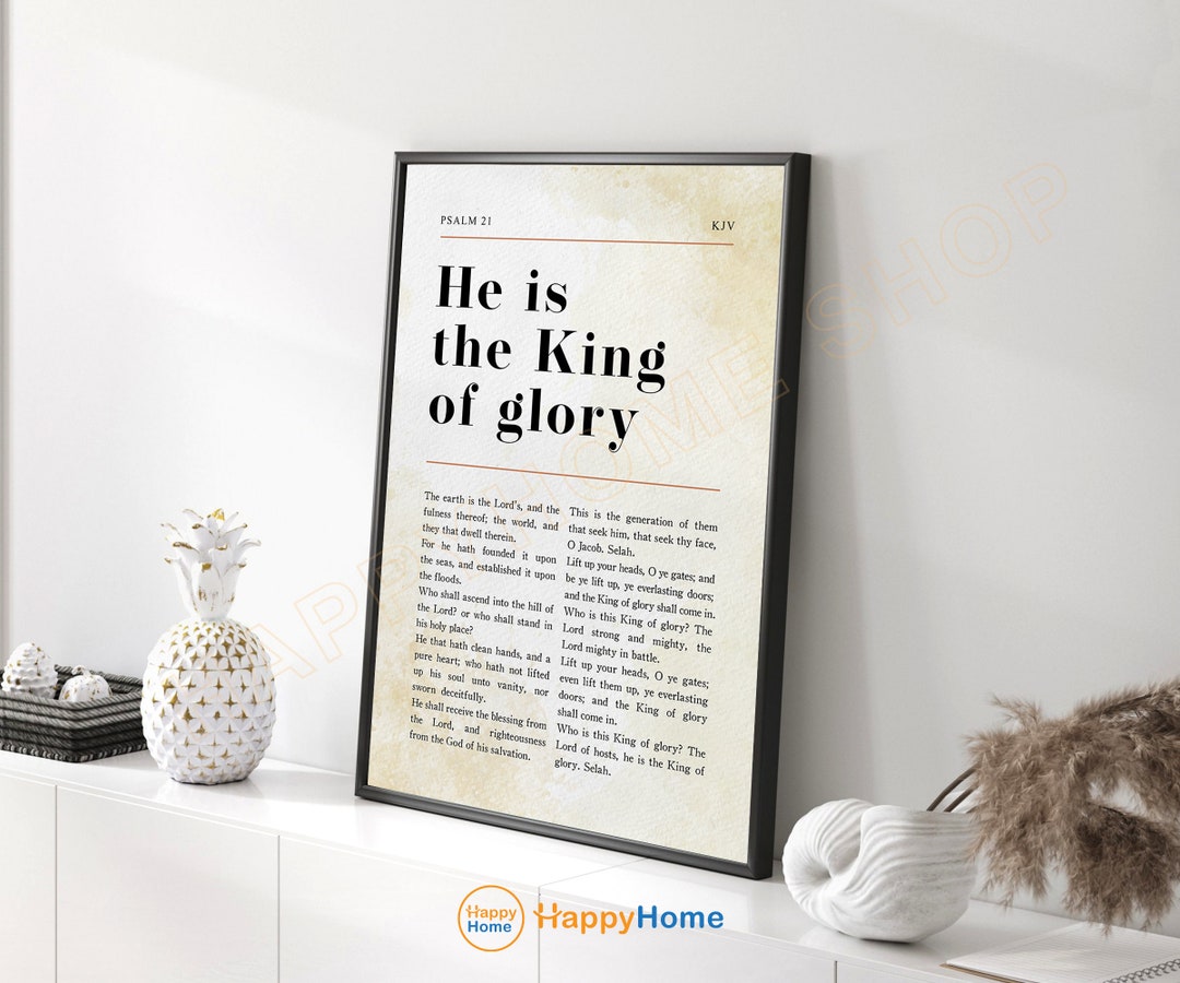 Psalm 21 KJV Bible Verse Wall Art A Psalm of David Scripture Quote ...