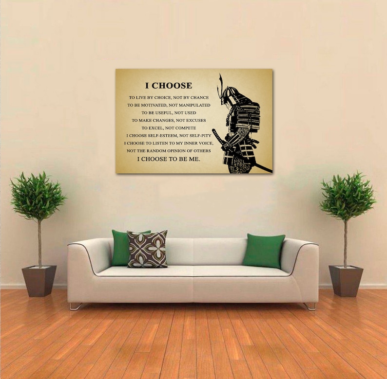 Samurai Warrior Poster Motivational Inspiration Quotes Poster I Choose ...