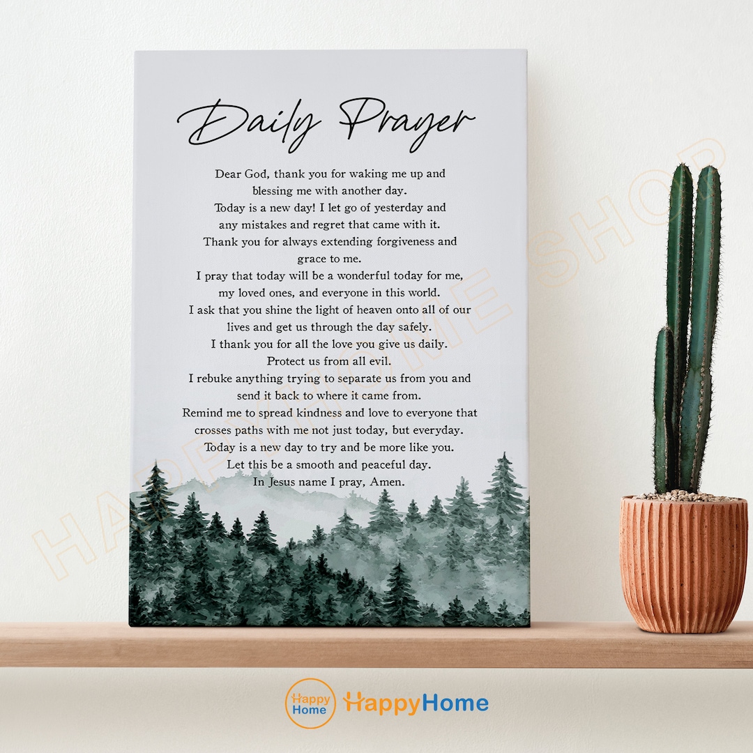 Daily Prayer Wall Art Today's Prayer Bible Verse Scripture Quote Prints ...