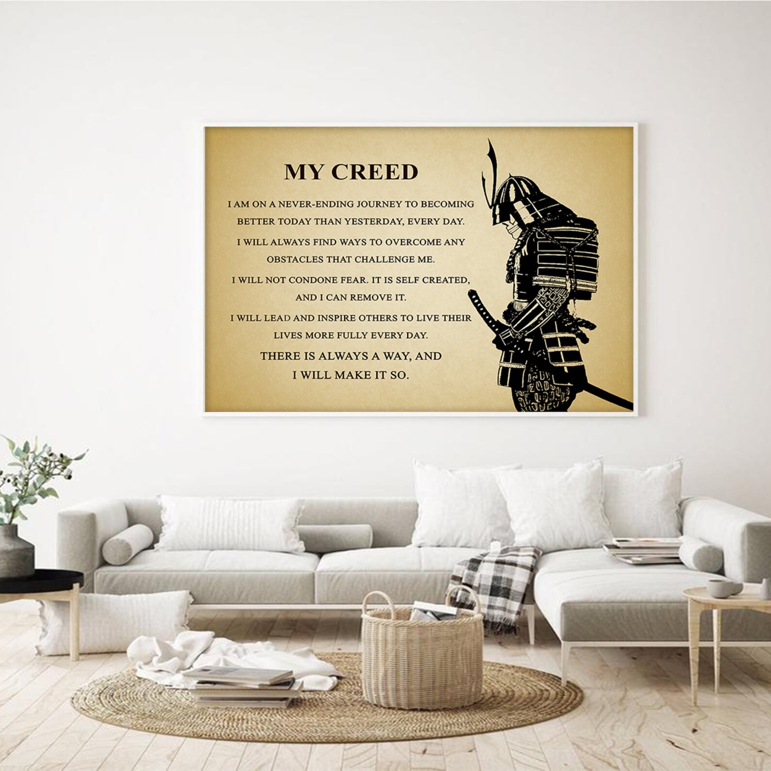 Samurai Warrior Poster Motivational Inspiration Quotes Poster My Creed ...