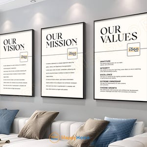 Personalized Business Statement Our Vision Our Mission Our Values Wall ...