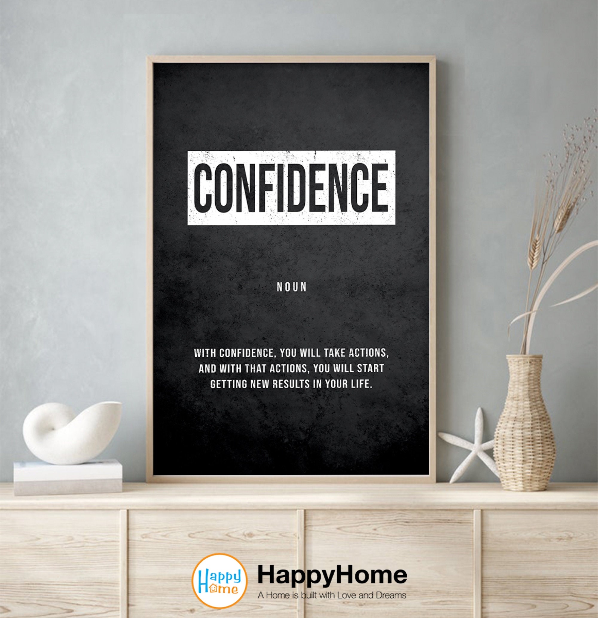 Confidence Definition Poster Motivational Wall Art | Etsy