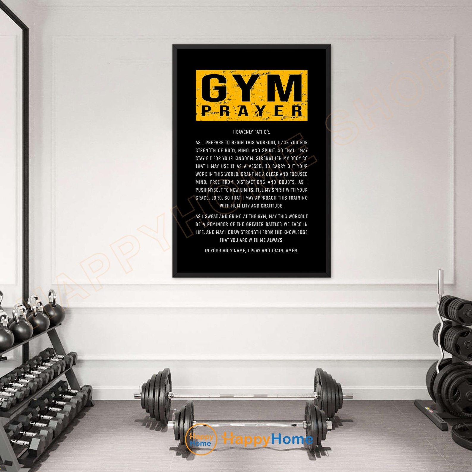 Gym Prayer Wall Art Room Decor Gym Prayer Sign Gym Poster Fitness Sign ...