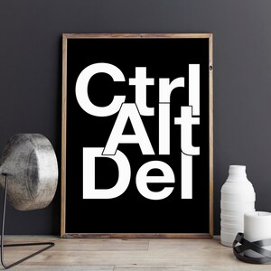 Ctrl Alt Del Poster Motivational Inspiration Quotes Wall Art | Delete ...