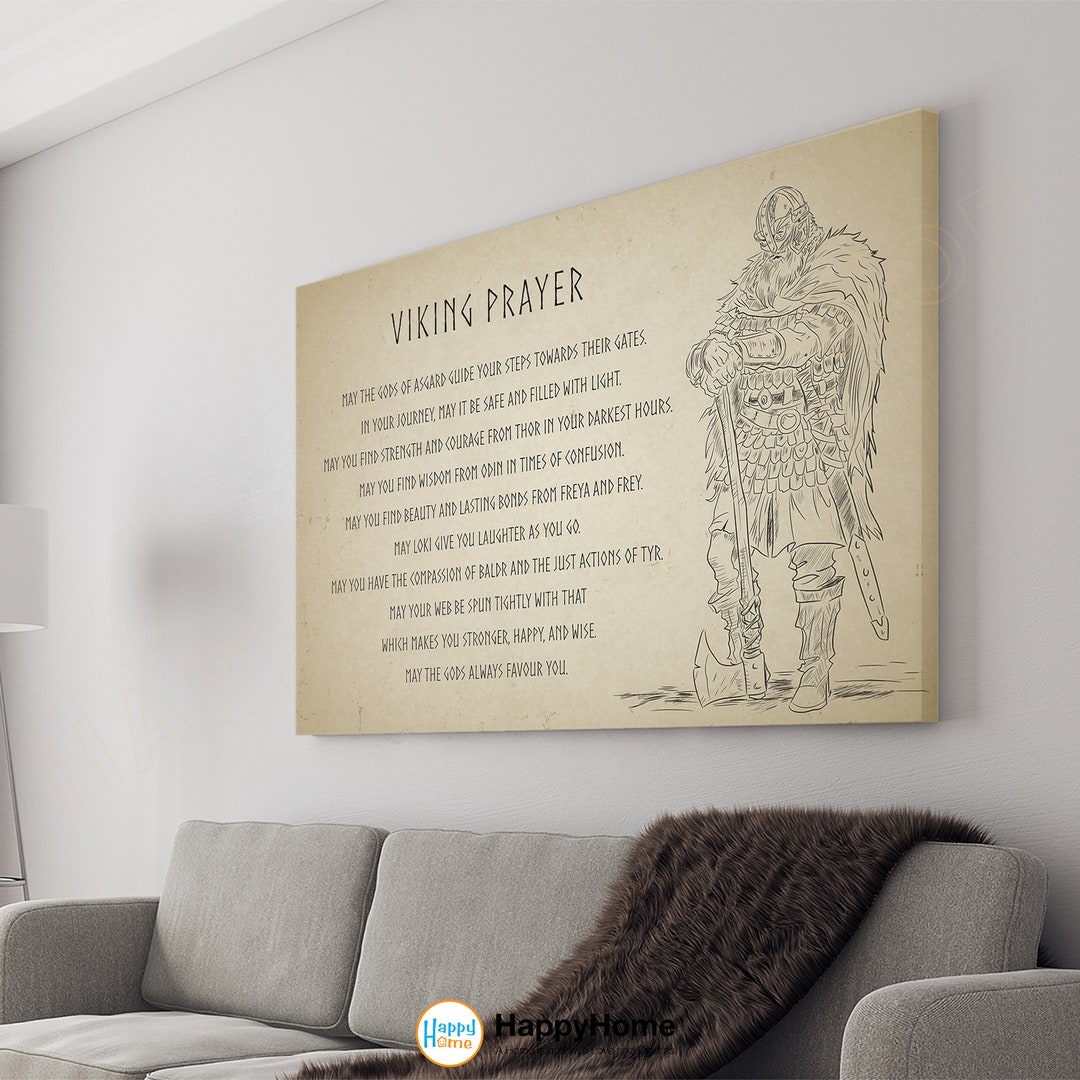 Viking Prayer Wall Art Viking Warrior Motivational Quotes Inspirational ...