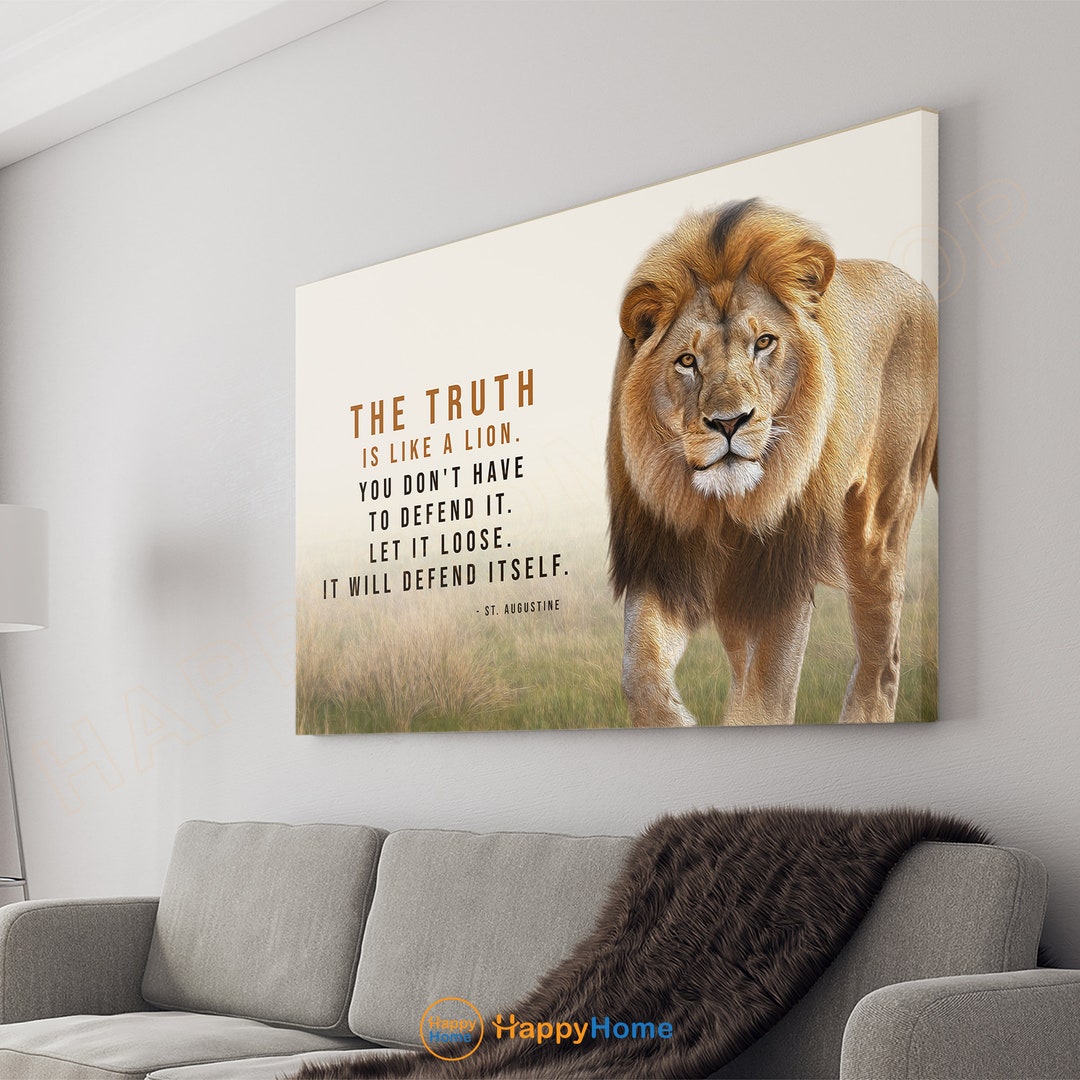 The Truth is Like A Lion Wall Art Motivational Quotes Inspirational ...