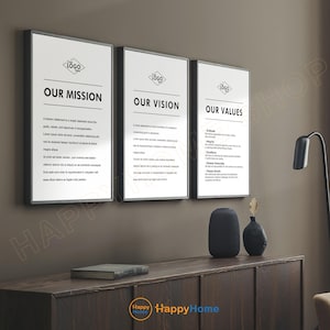Personalized Business Statement Wall Art Our Vision Our Mission Our ...