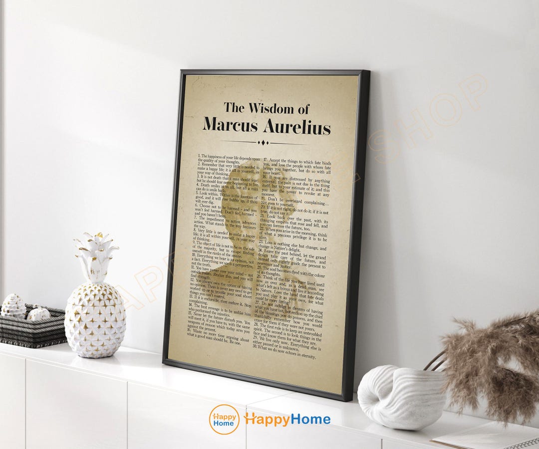 The Wisdom Quotes by Marcus Aurelius Wall Art Stoicism Philosophy ...