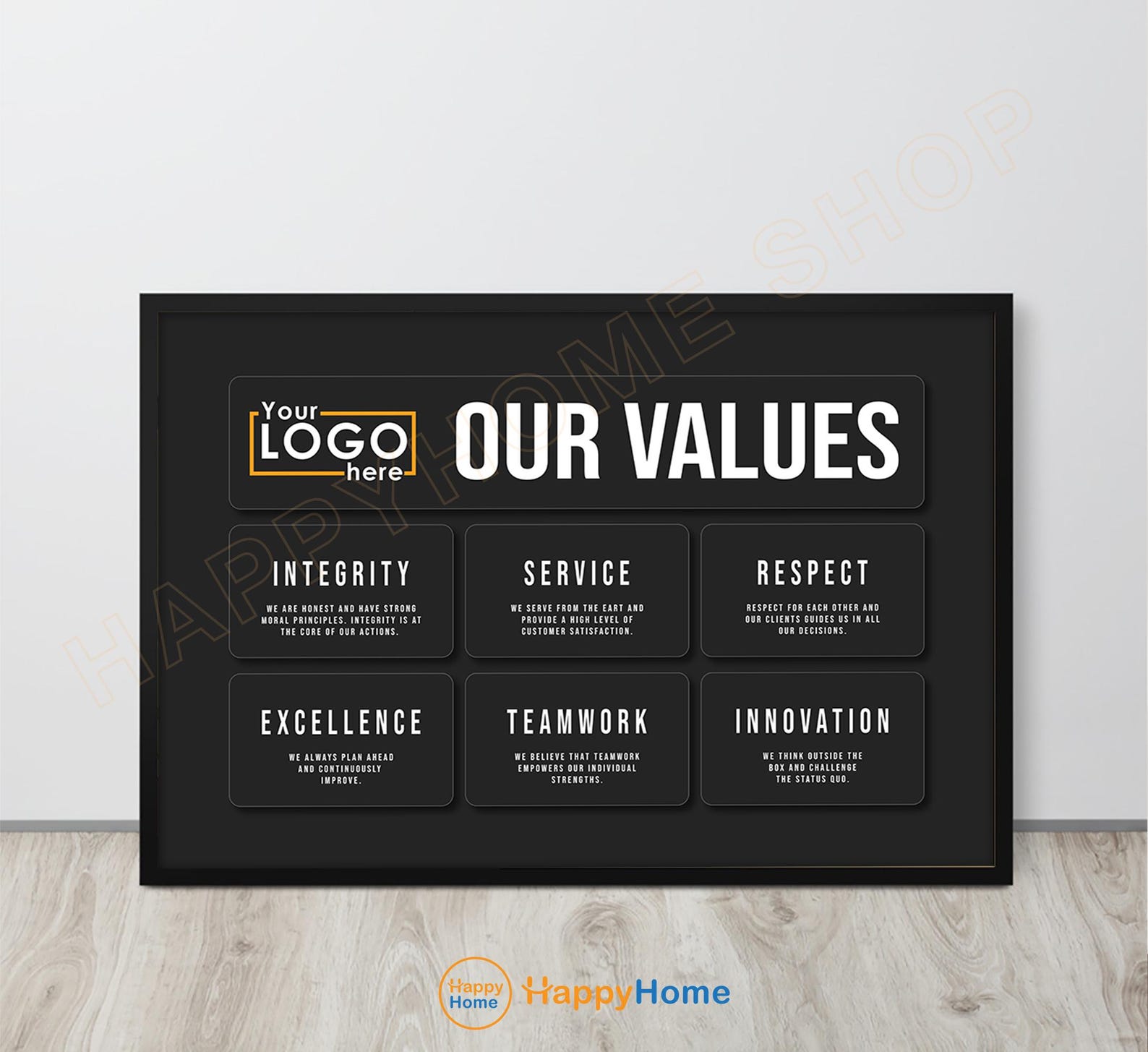 Personalized Company Our Values Wall Art Business Core Values Decor ...