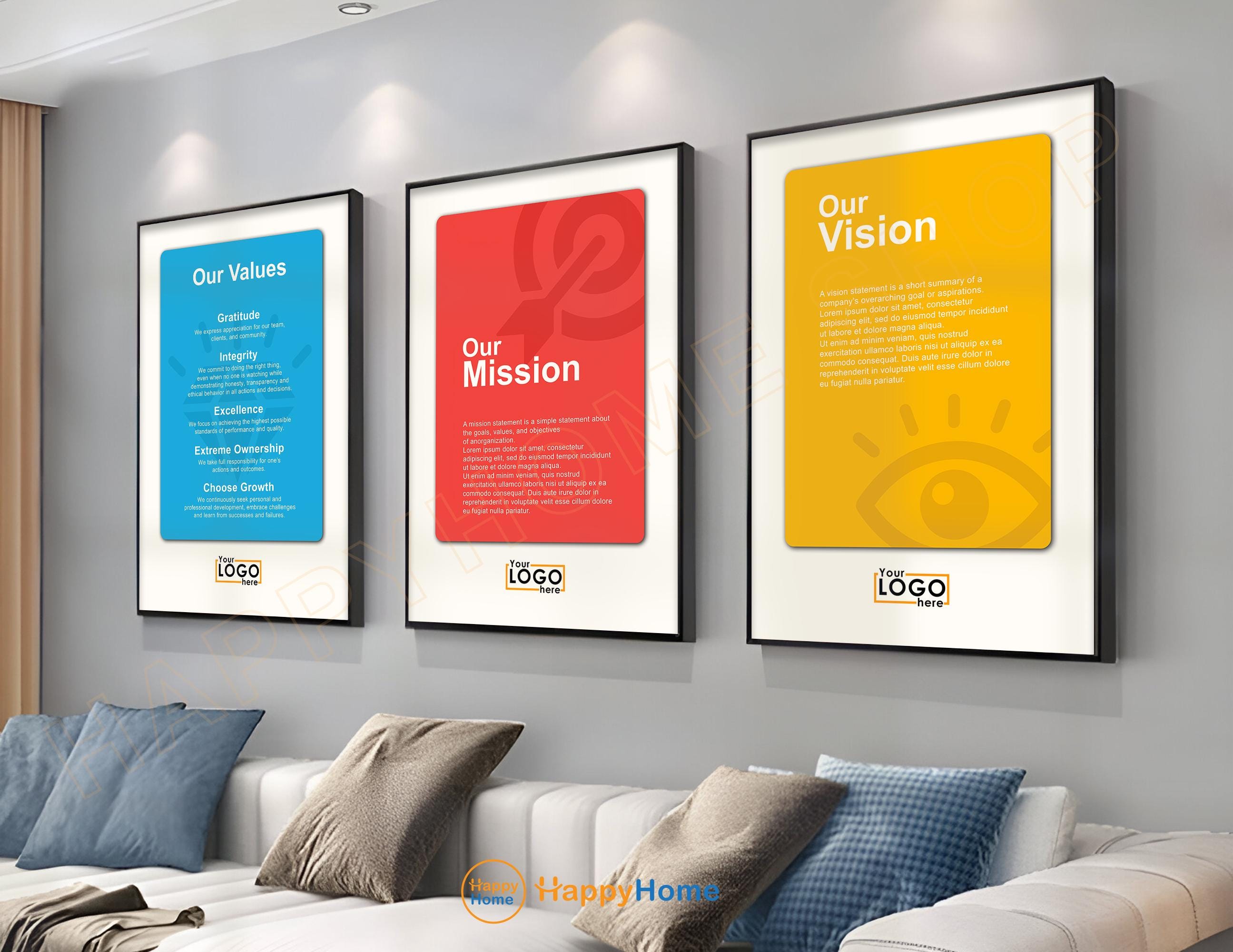 Personalized Business Statement Our Vision Our Mission Our Values Wall ...