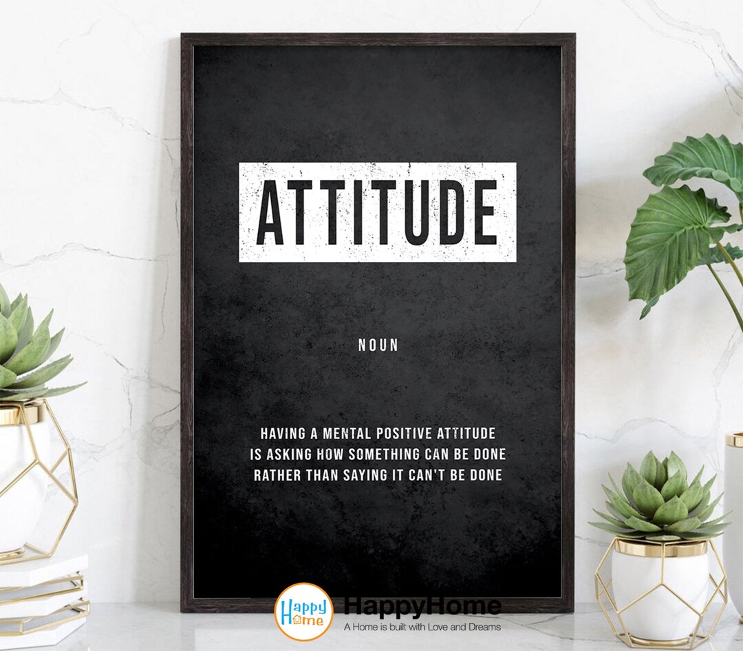 Attitude Definition Poster Motivational Wall Art | Inspirational Wall ...