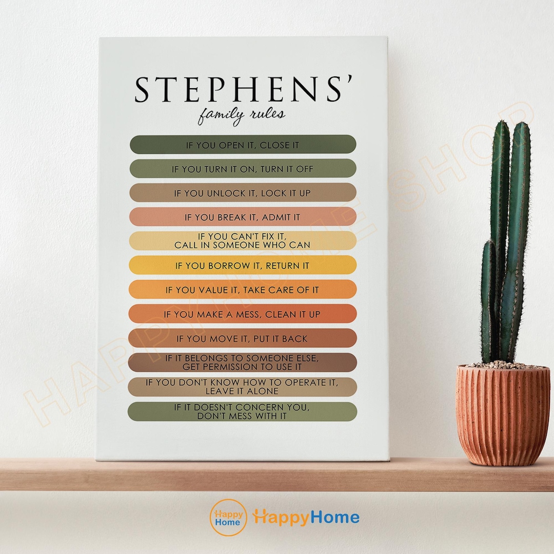 Personalized Family Rules Sign Custom Our Family Rules Personalized ...