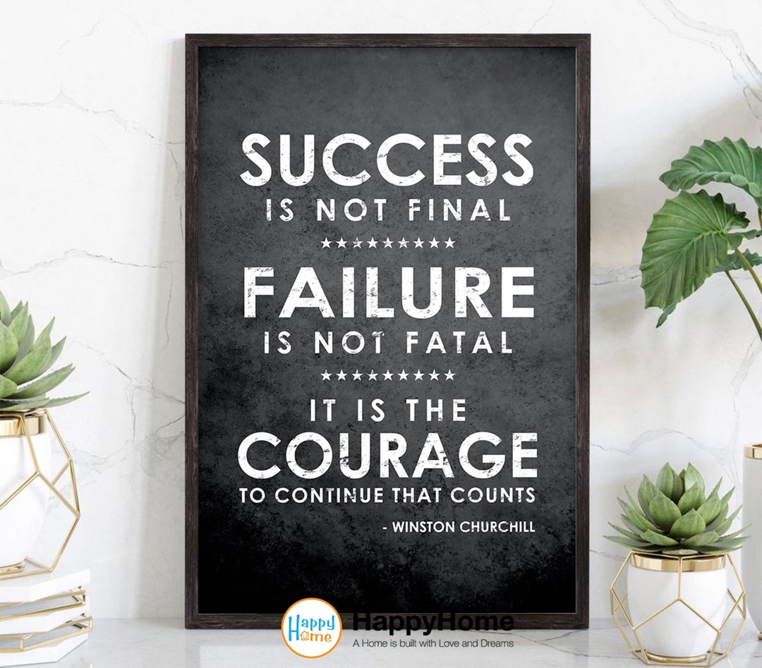 Success is Not Final Motivational Inspirational Quotes Wall Art Canvas ...